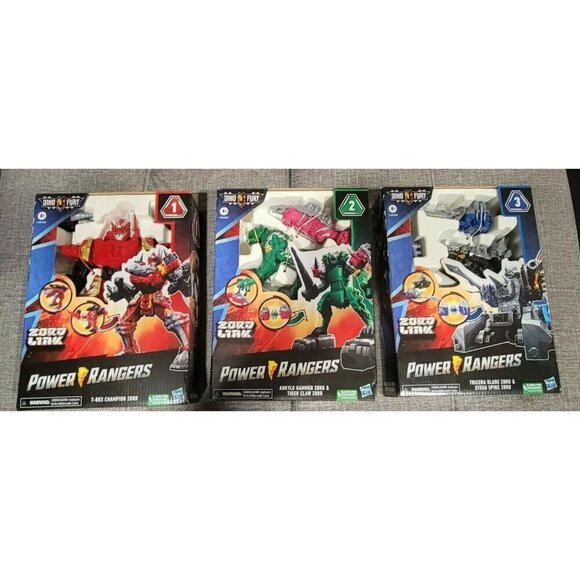 Toys | Power Rangers Dino Fury Zord Link Trex Ankylo Tiger Ticera Stego ...